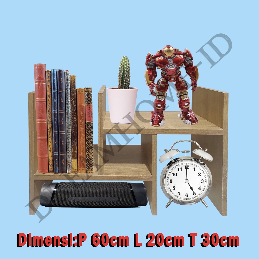 Jual rak buku meja kayu minimalis - AD18 / multi desain desk organizer ...