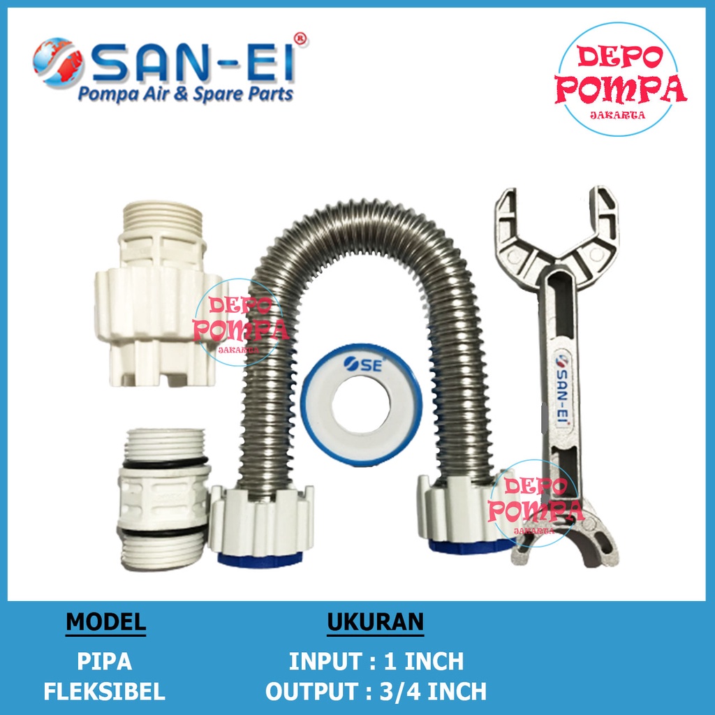 Jual Pipa Fleksibel Pompa Air ORIGINAL SAN EI / Pipa Flexibel | Shopee ...