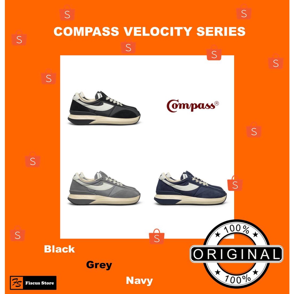 Jual [ORIGINAL] COMPASS VELOCITY Black/Grey/Navy / COMPASS FLIGHT JKT ...