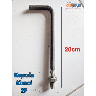 Jual Baut Blandar type L- Baut Kayu Balok Baja kunci 19mm panjang 20cm ...