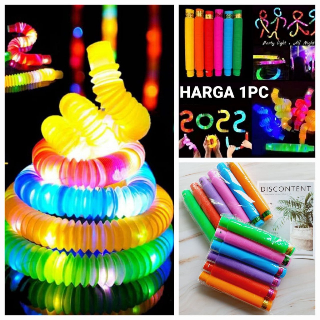 Jual Mainan Viral Light Up Pop Tubes Pop Pipes Mainan Lampu Stick LED ...