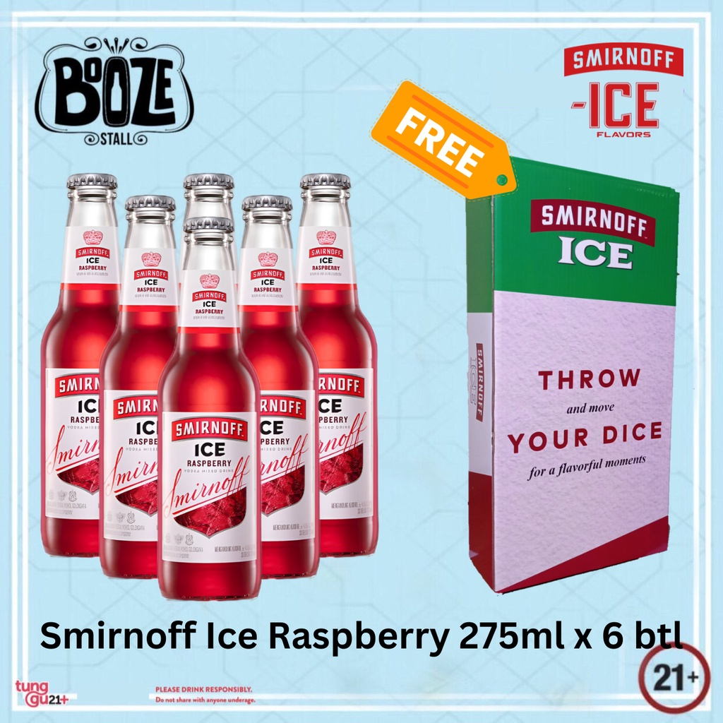 Jual Smirnoff Ice Raspberry 275ml PROMO x 6btl | Shopee Indonesia