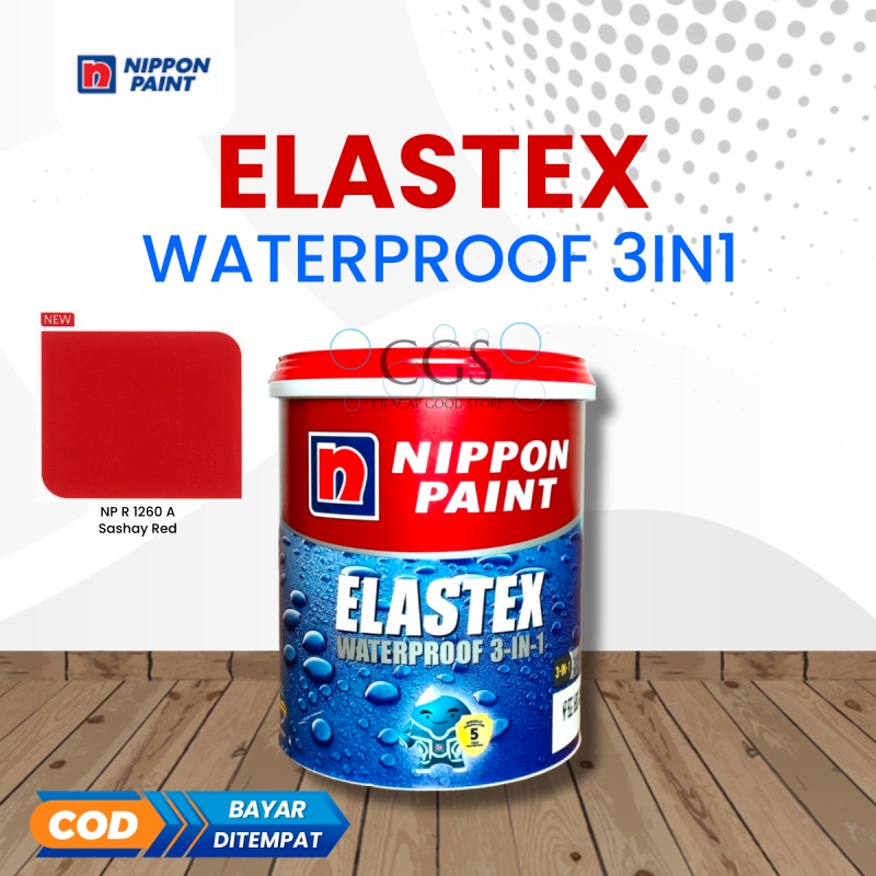 Jual Cat Elastex Warna Merah Sashay Red 1 kg / cat pelapis anti bocor ...