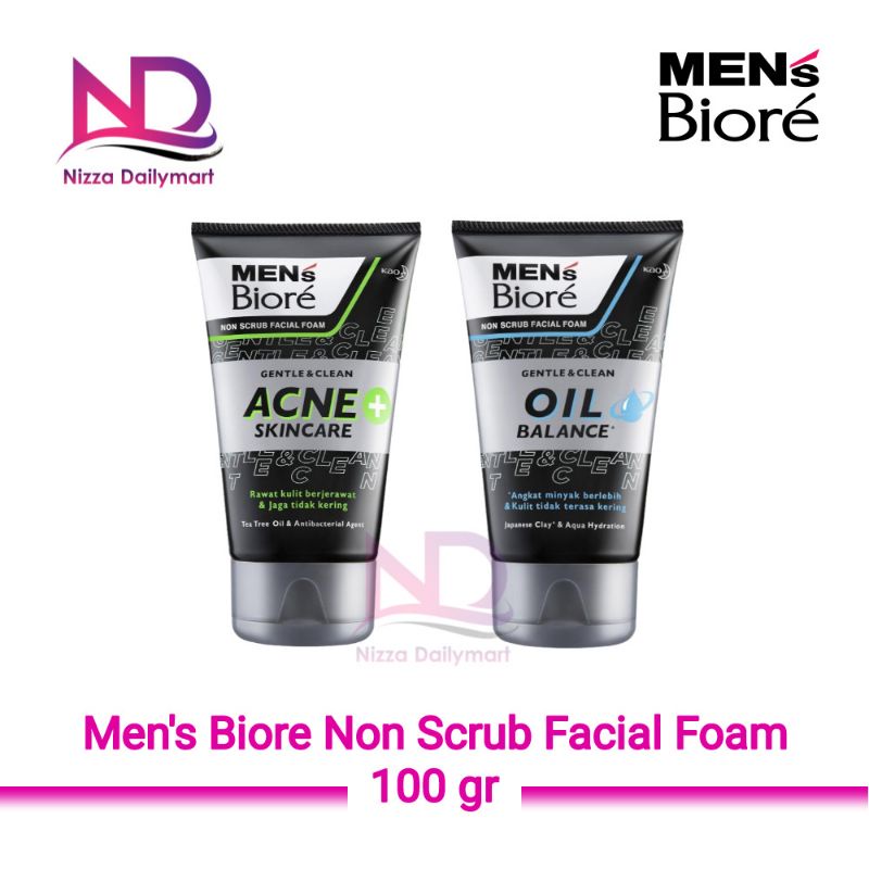 Jual Men's Biore Non Scrub Facial Foam 100 gr | Shopee Indonesia