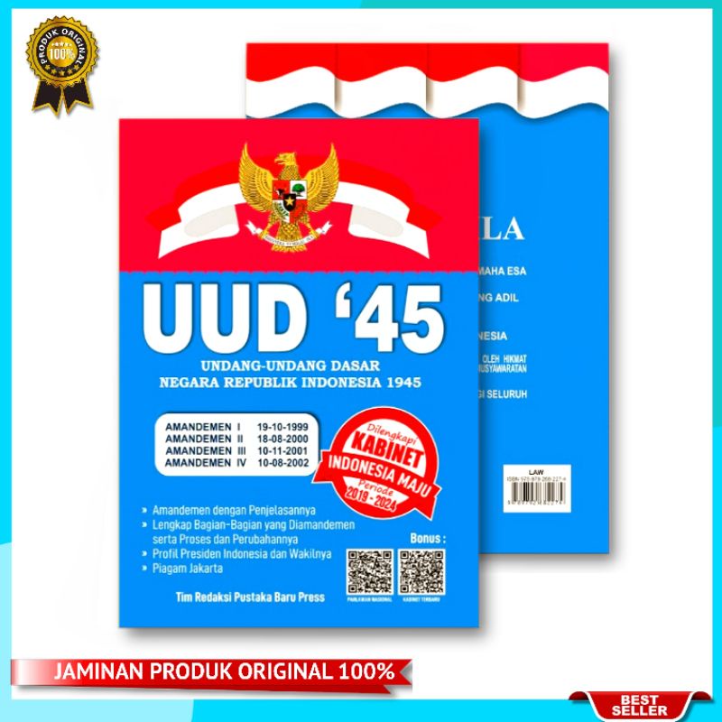 Jual Buku Uud Undang Undang 1945 Dilengkapi Kabinet Indonesia Maju 2019 2024 Pustaka Baru 