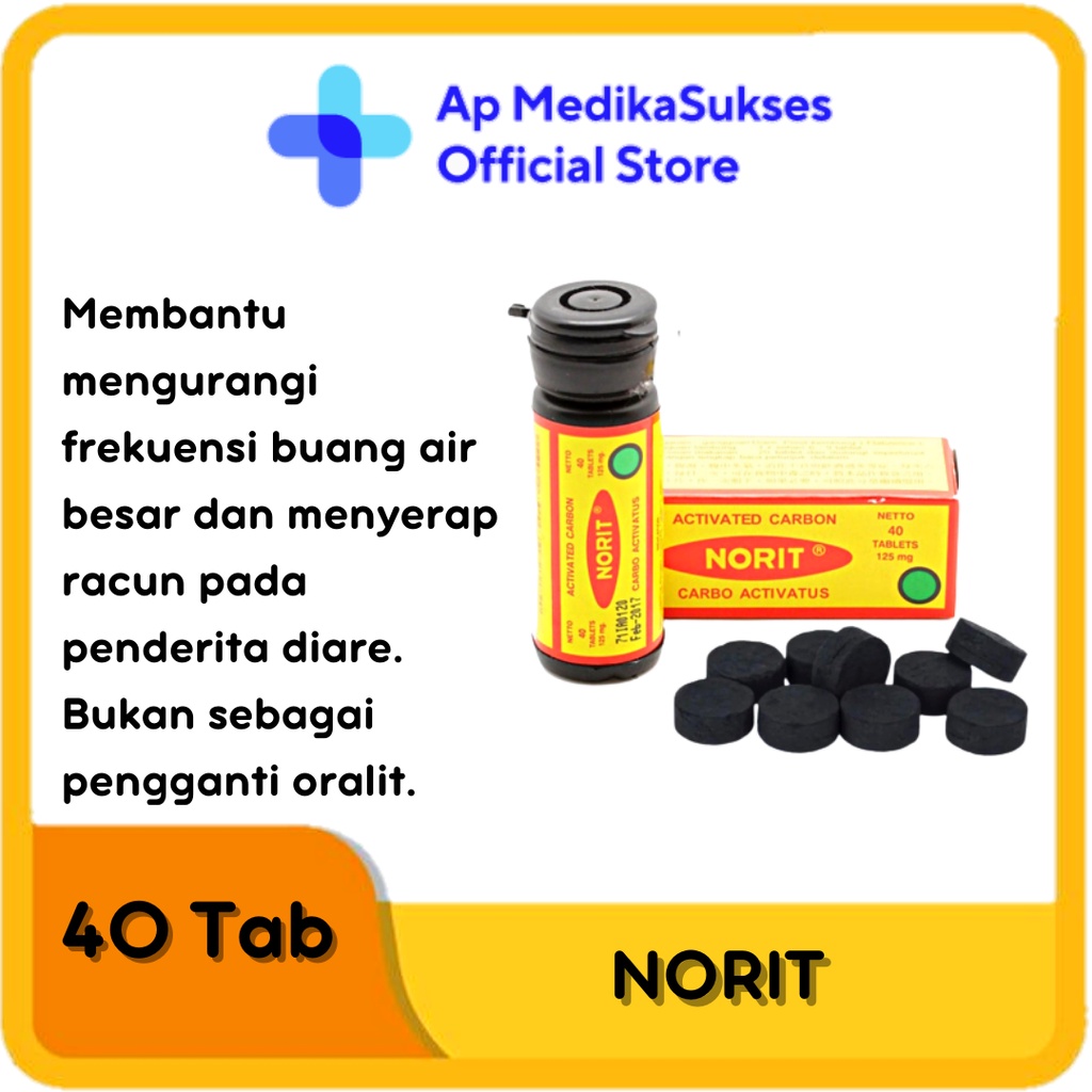 Jual Norit Cap Lang 40 Tablet Obat Diare Dan Perut Kembung | Shopee ...