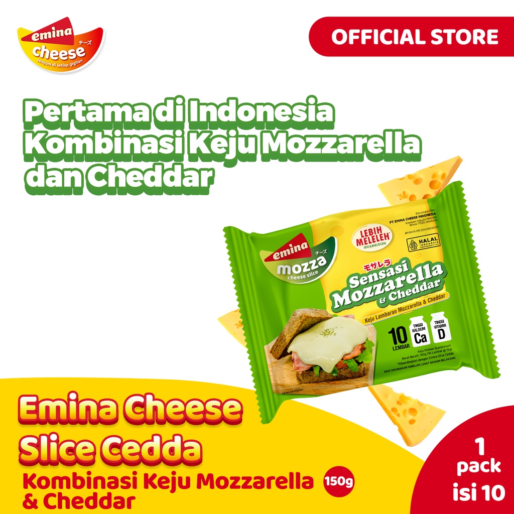 Jual EMINA Slice Cheese Mozza 10's x 15gr | Shopee Indonesia