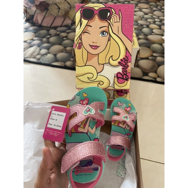Jual sepatu sendal anak cewe perempuan branded Disney edisi barbie ...