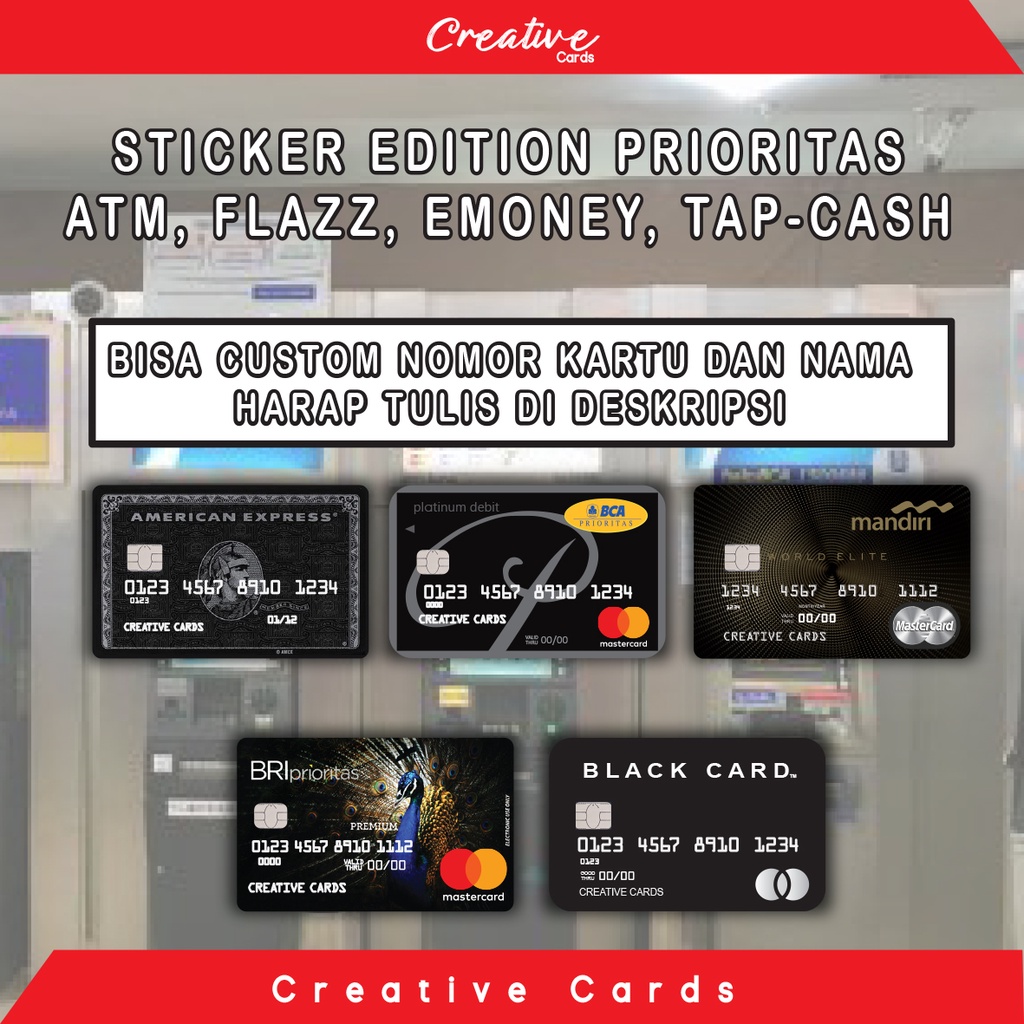 Jual Stiker Sticker Kartu Atm Skin Card - FAKE PRIORITAS (AMERICAN ...