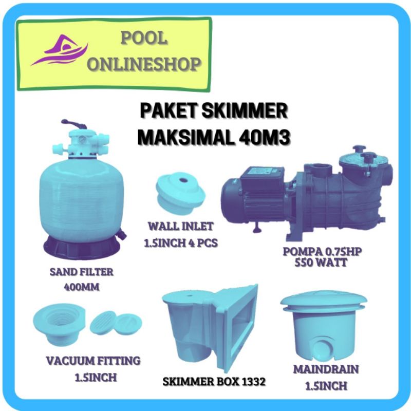 Jual paket kolam renang skimmer maksimal 40m3 | Shopee Indonesia
