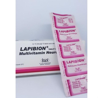 Jual LAPIBION 1 STRIP 10 Tablet - Multivitamin Neurotropik B Kompleks ...