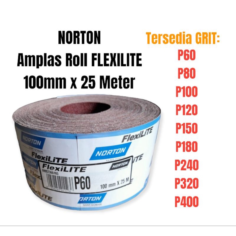 Jual Amplas Roll NORTON FLEXILITE Lebar 4inch/100mm/10cm x Panjang 25 ...