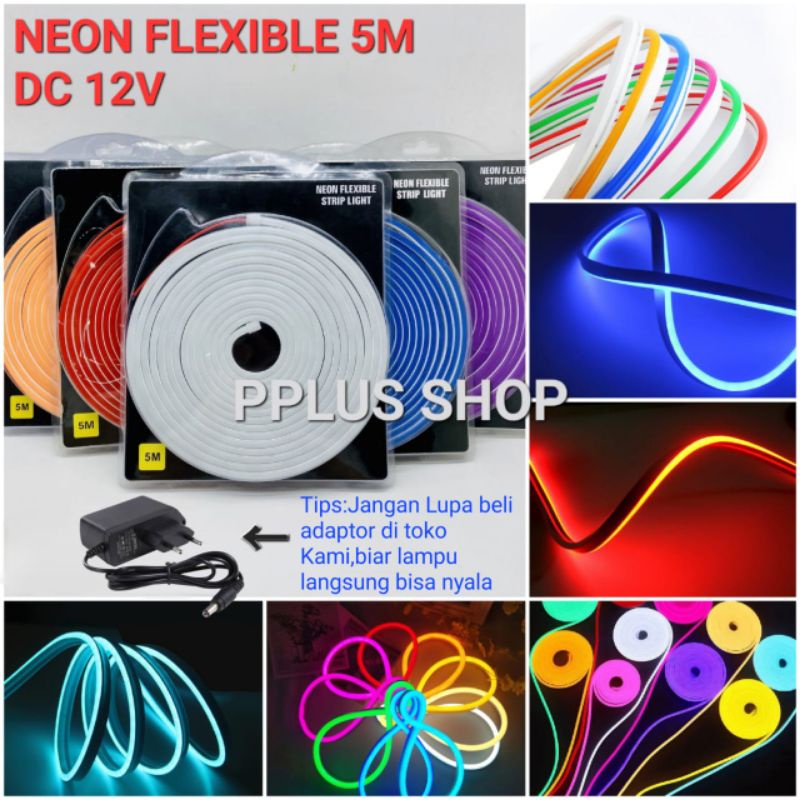 Jual [ Pplus ] Lampu Neon Flexible LED Waterproof DC12V 5Meter Grosir ...