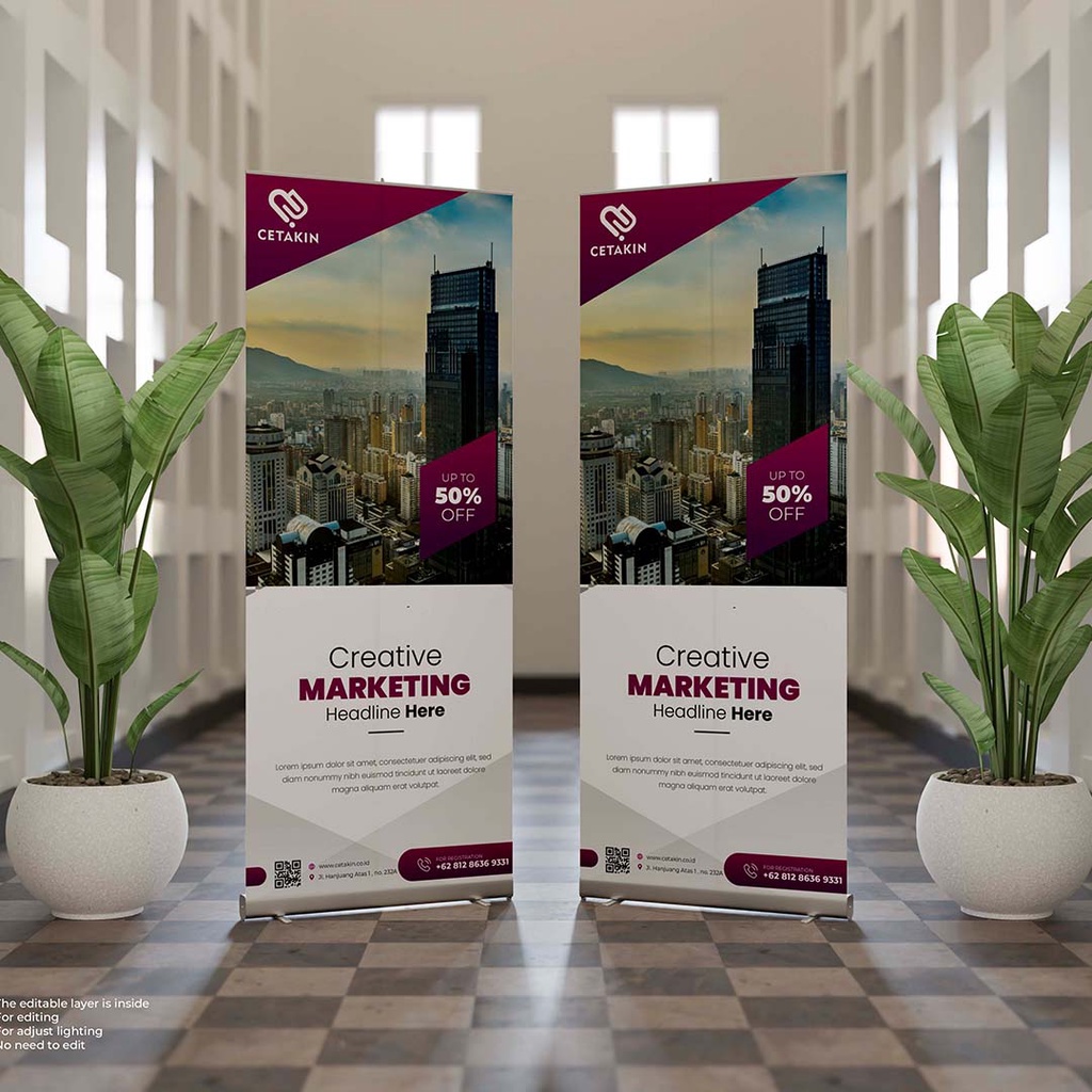Jual Roll Up Banner bahan Albatros free laminasi untuk Pameran | Shopee ...