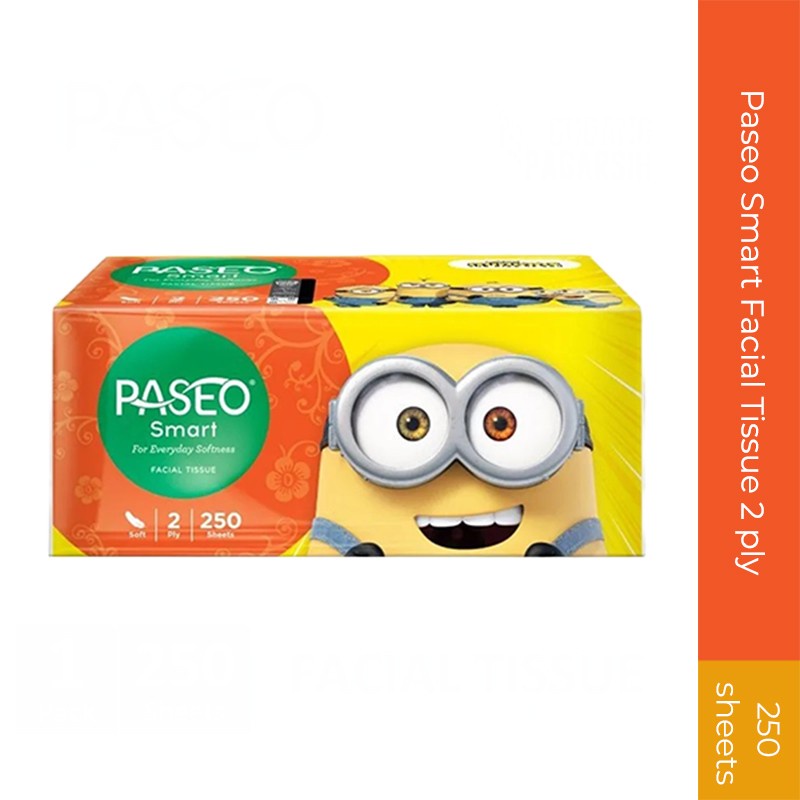 Jual Tissue Paseo Smart Facial Tissue Wajah 250 Sheet 2 Ply - Minions ...