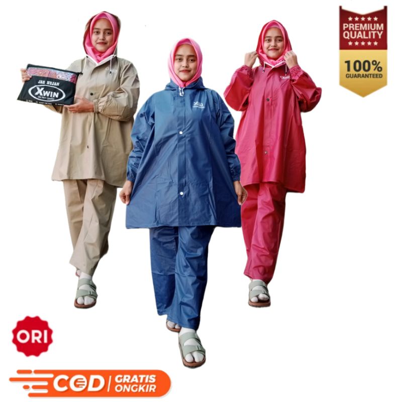 Jual JAS HUJAN SETELAN TEBAL MERK XWIN PRIA DAN WANITA Dewasa terbaik anti rembes | Shopee Indonesia