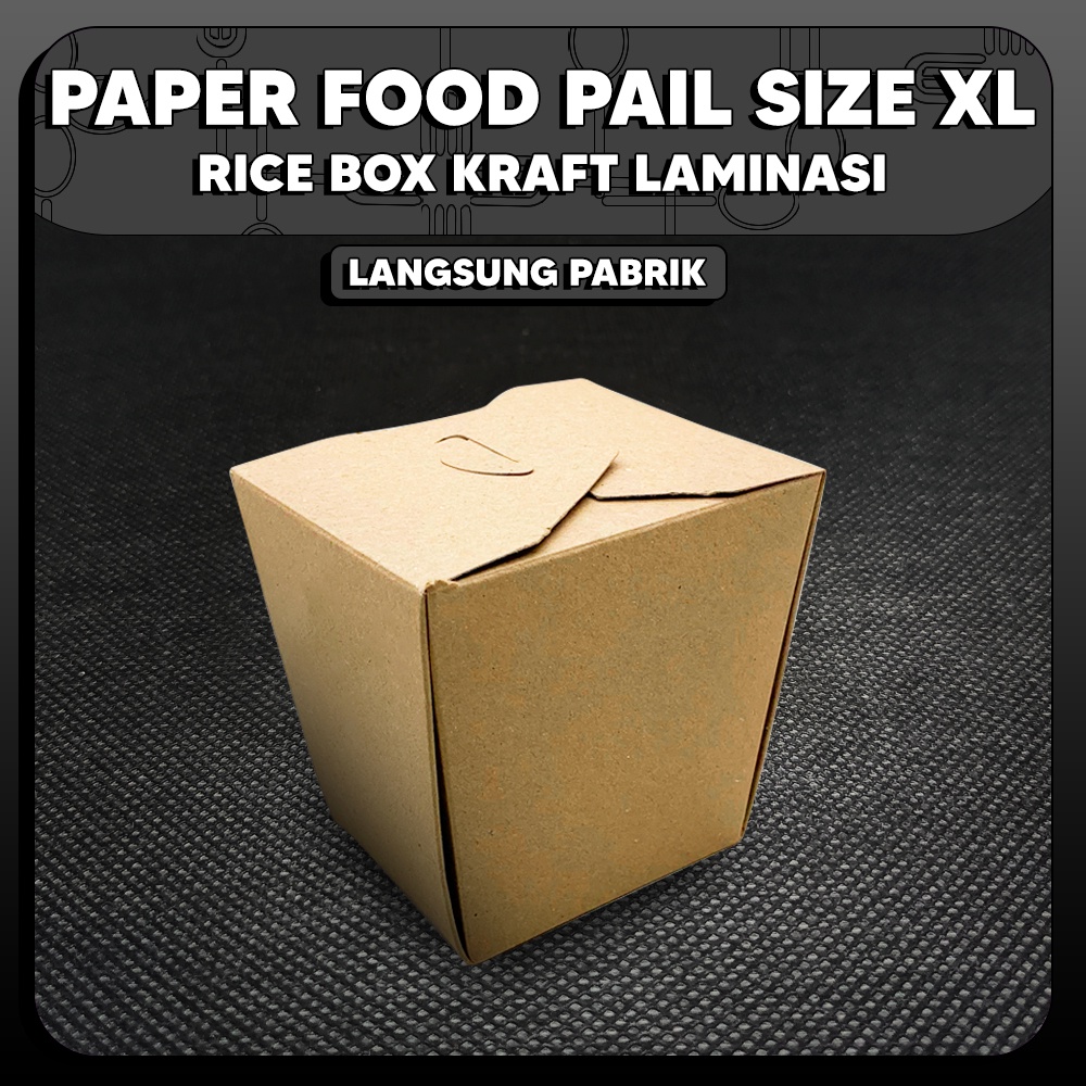 Jual FOOD PAIL / PAPER RICE BOX / LUNCH BOX / KOTAK MAKAN DUS COKLAT ...