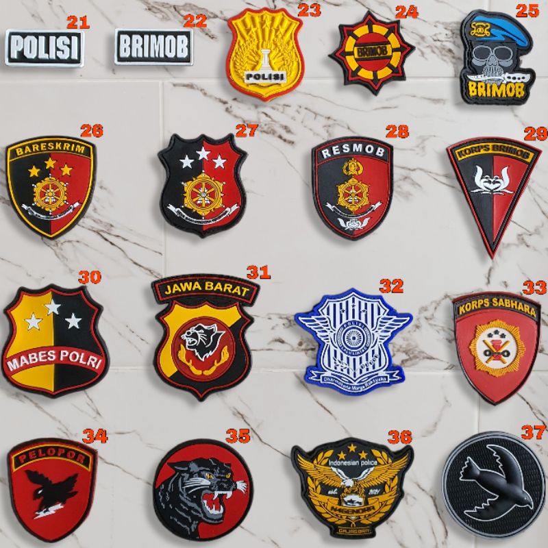 Jual patch rubber logo polri | polisi | police | pelopor | brimob ...