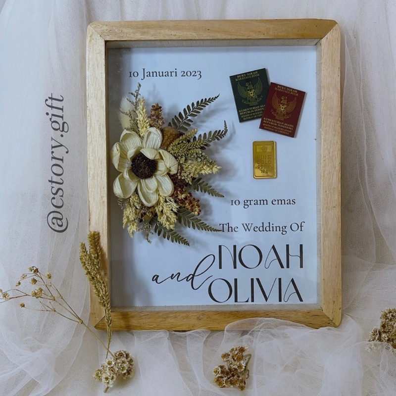 Jual mahar pernikahan nikah bingkai rustic 10R murah aesthetic | Shopee ...