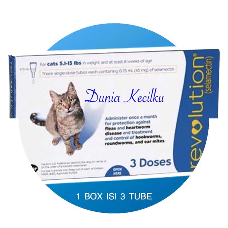 Jual Revolution Cat Blue 0,75ml Tetes Anti Kutu Kucing (1 BOX ISI 3 ...