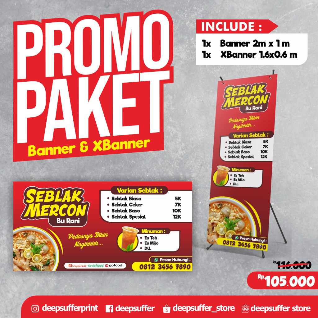 Jual PAKET BANNER & XBANNER SEBLAK CUSTOM | Shopee Indonesia