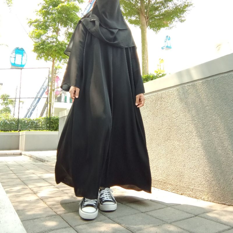 Jual Abaya Jetblack Kiara Basic | Limited Edition | Basic Abaya Abaya Arab Abaya Polos Abaya ...