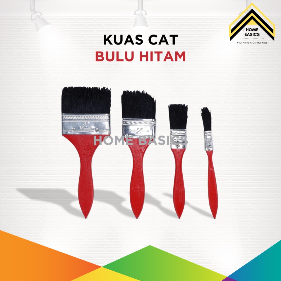 Jual Kuas Cat / Kuas Bulu Hitam / Paint Brush - 2 Inch / 3 Inch / 4 Inch | Shopee Indonesia