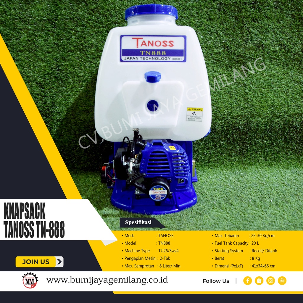 Jual MESIN SEMPROT HAMA / KNAPSACK POWER SPRAYER TANOSS TN-888 | Shopee Indonesia