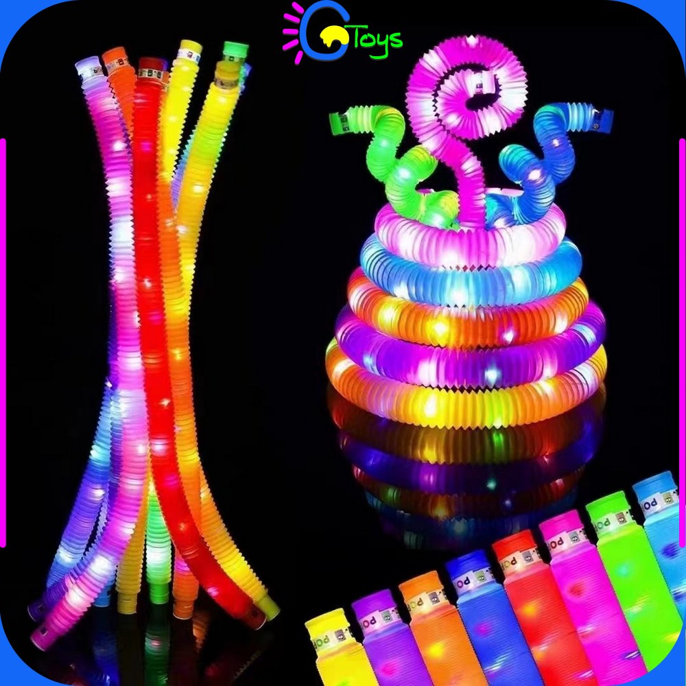 Jual CR-M296 Mainan Anak Light Up Pop Pipes Led / Fidget Pop Tubes ...