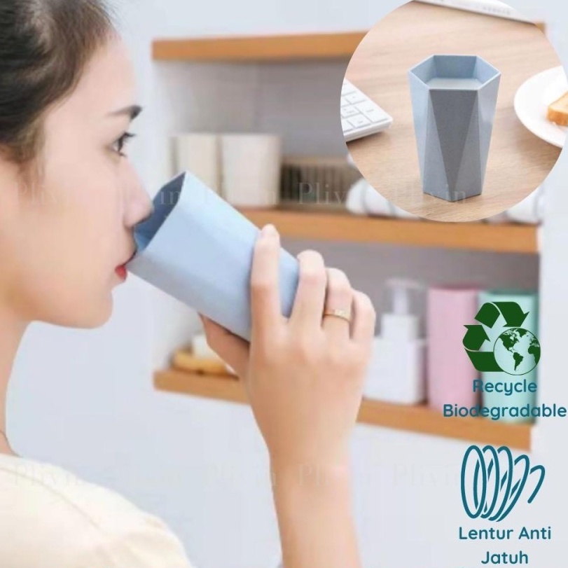 Jual Gelas Jerami Gandum Ramah Lingkungan / Gelas Wheat Straw 250ml ...