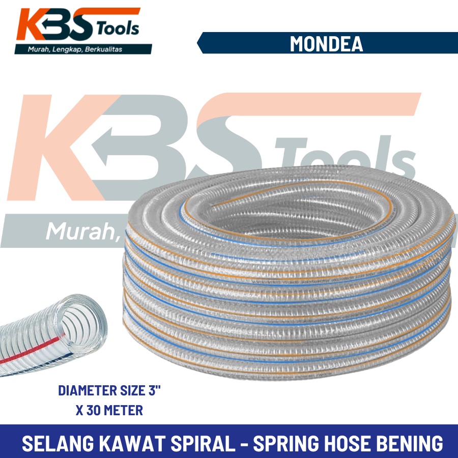 Jual Selang Kawat Spiral 3" Inch Transparant MONDEA Spring Hose x 30 Meter | Shopee Indonesia