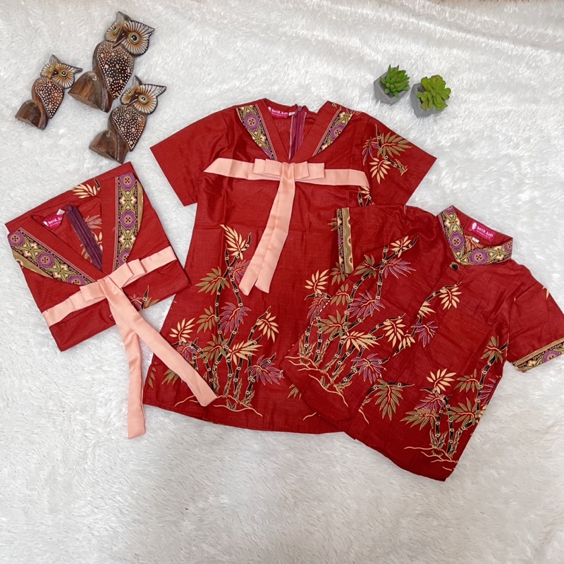 Jual BATIK KIDS COUPLE KELUARGA BATIK BAMBOO DRESS BATIK IBU ANAK BAPAK ...