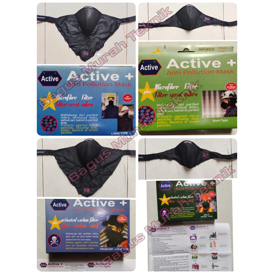 Jual MASKER CARBON FILTER POLLUTION MASK AKTIVE+ MASKER KIMIA ANTI ...