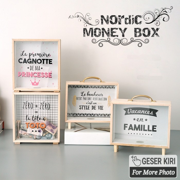 Jual Nordic Money Box Celengan Kayu Tabungan Kotak Donasi Kotak Uang ...