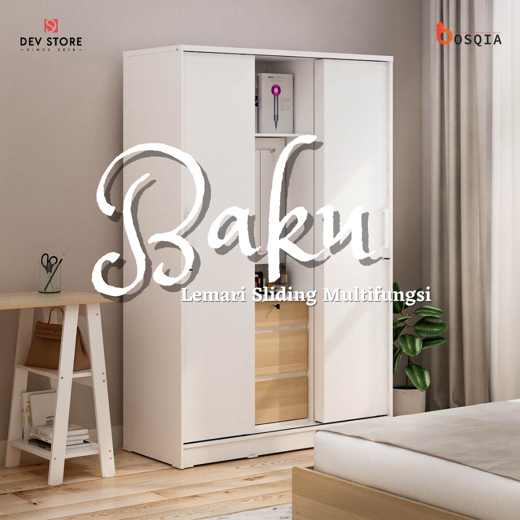 Jual Lemari Pakaian Sliding dengan Meja Rias / Lemari Multifungsi ...