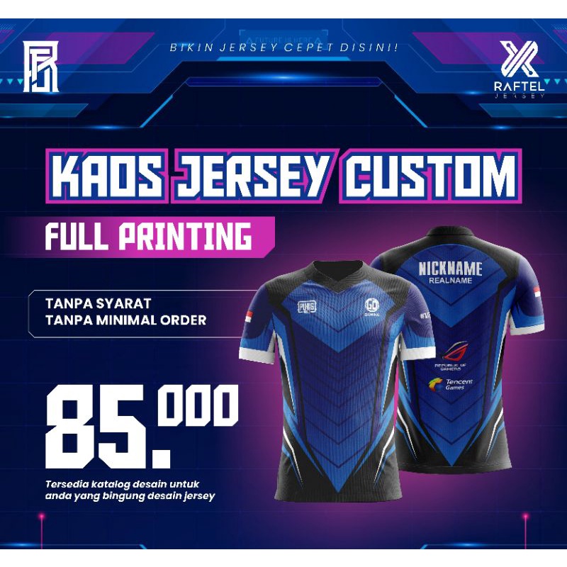Jual Jersey baju Gaming game Esport Custom Full Printing murah ( bisa ...