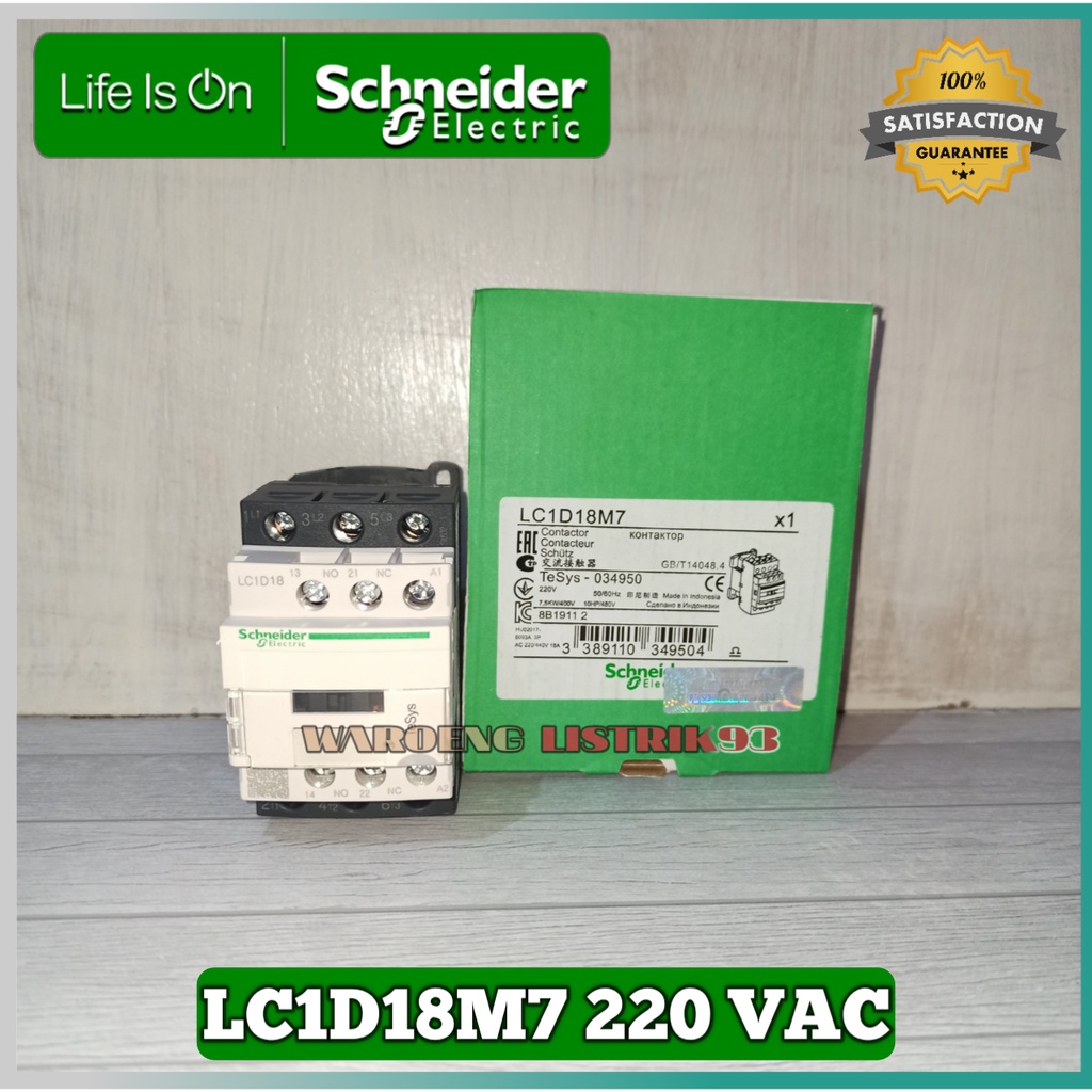 Jual Kontaktor Schneider / Contactor teSys-D LC1D18M7 3p LC1D18 220 VAC ...