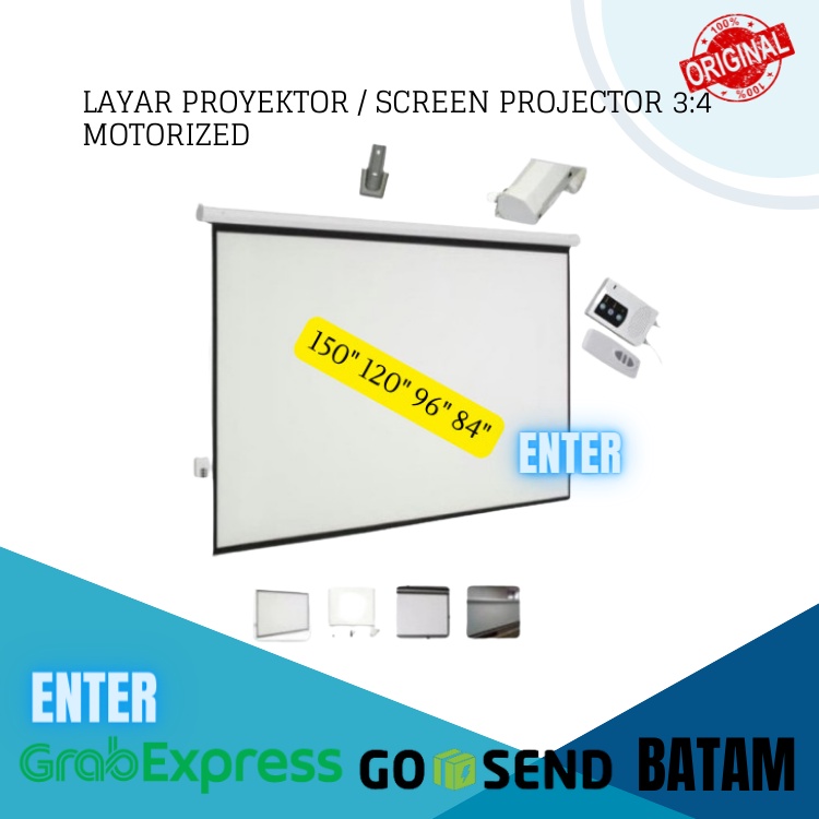 Jual LAYAR PROYEKTOR / SCREEN PROJECTOR 150 INCH 120 INCH 96 INCH 84 ...