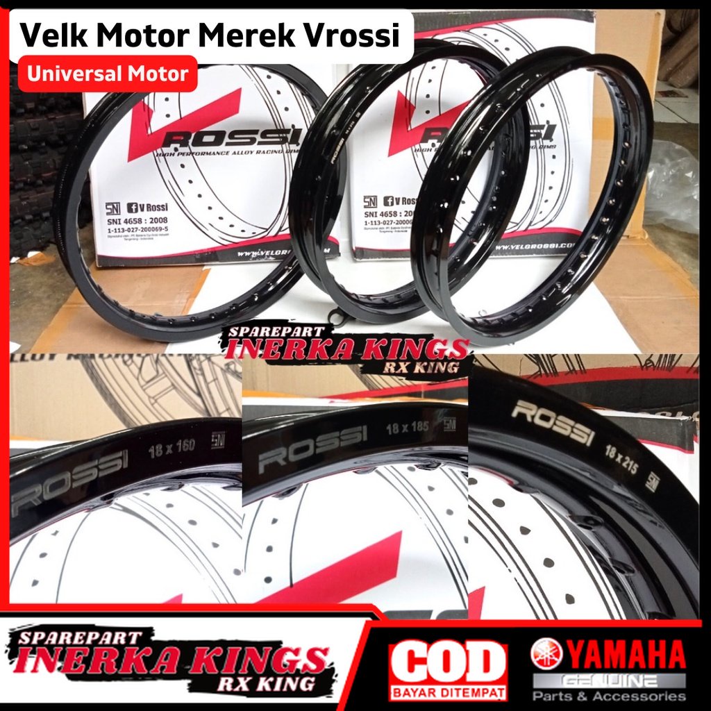 Jual Velg Velk Hitam Glossy Ring 18 Ukuran 160 185 215 Original Vrossi ...