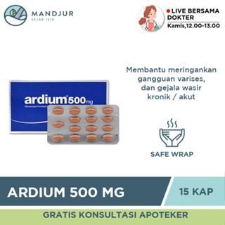 Jual Ardium 500 Mg 15 Tablet - Obat Wasir Ambeien Hemoroid Varises ...
