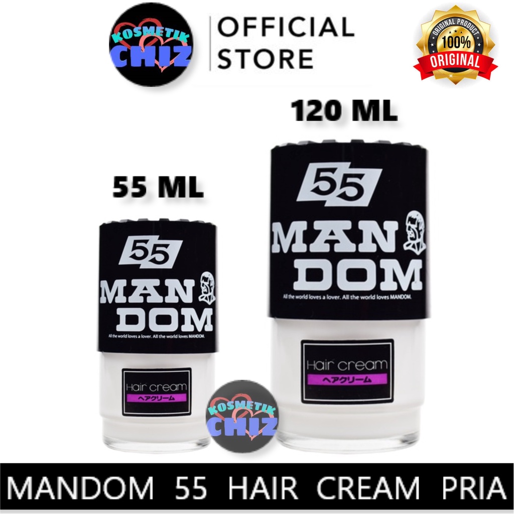 Jual MANDOM 55 HAIR CREAM 55 ML / 120 ML - BOTOL KACA - MINYAK RAMBUT ...