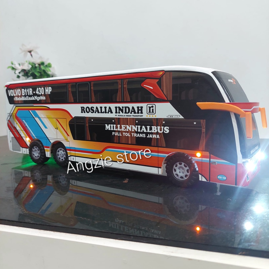Jual Miniatur bus bis Rosalia Indah Volvo B11R Double Deck | Shopee ...