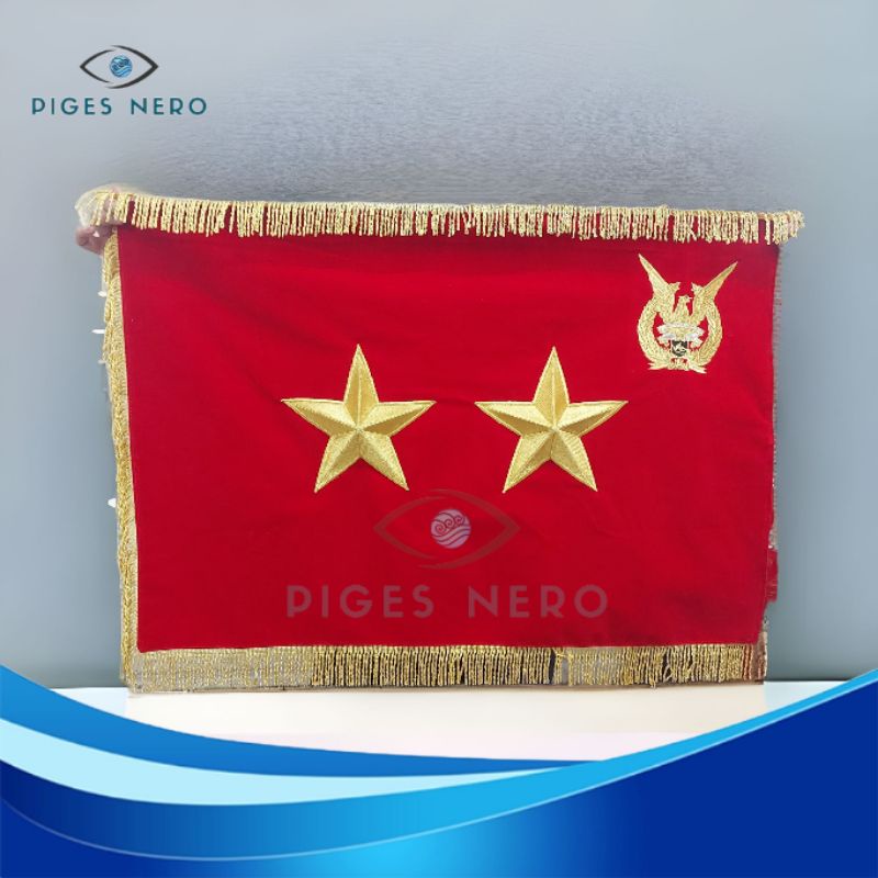Jual Bendera Pataka Rapati Bintang 2 Logo TNI-AU Bordir - Merah ...