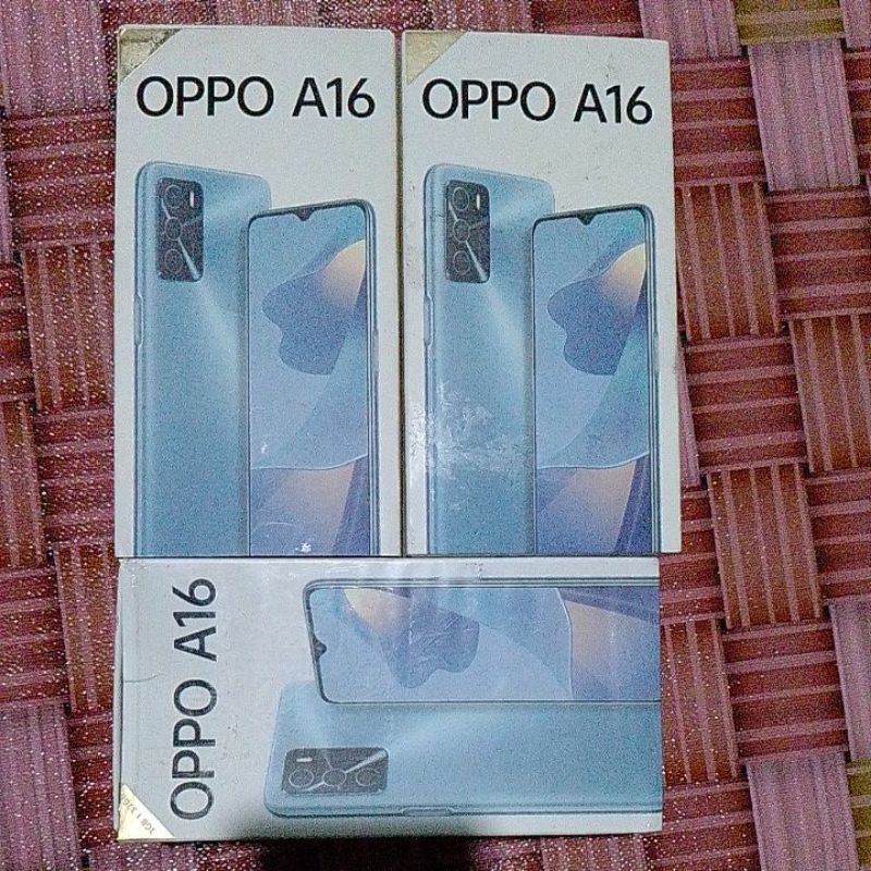 Jual kotak hp Oppo A16 ori bawaan pabrik / dus box Oppo A16 ori bawaan ...