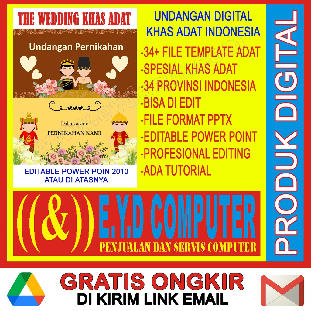 Jual DESAIN TEMPLATE UNDANGAN DIGITAL KHAS ADAT INDONESIA 34 PROVINSI VIDIO FORMAT PPT EDITABLE ...
