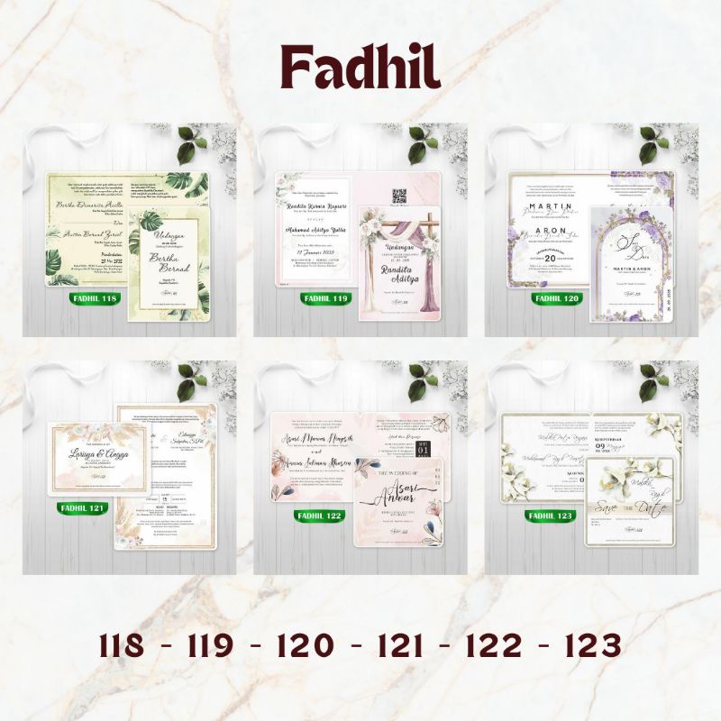 Jual Blangko Undangan Fadhil 118, 119, 120, 121, 122, 123 | Shopee ...