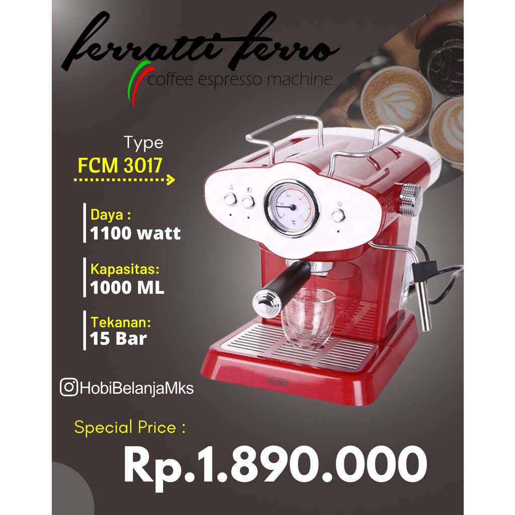 Jual Mesin Kopi Ferratti Ferro Type FCM-3017 | Shopee Indonesia