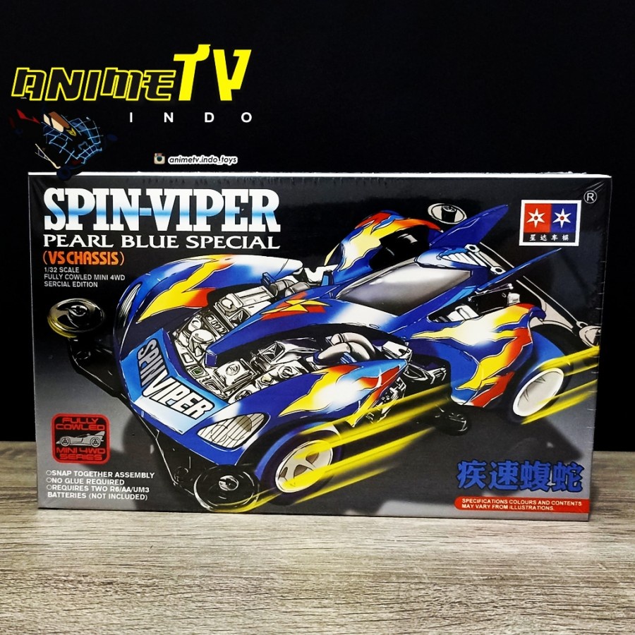 Jual Rep Tamiya Mini 4wd Spin Viper Pearl Blue Merk Daxing VS Chassis ...