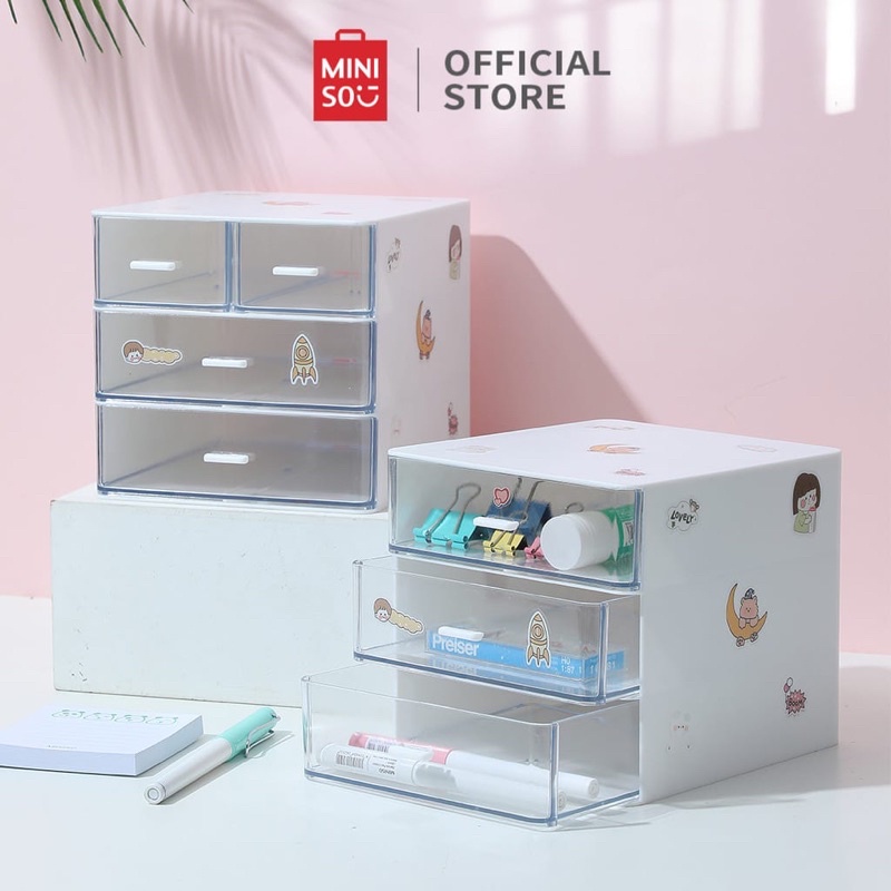 Jual Miniso Organizer Meja Kotak Laci Kecil Laci Susun Rak Kecil Pensil ...