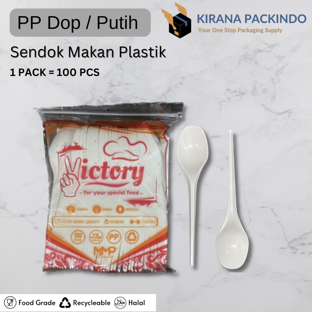 Jual Sendok Makan Plastik Victory Dop PP 100pcs | Shopee Indonesia